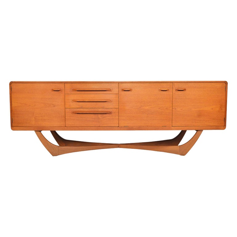 Beithcraft Credenza with Floating X Form Base #2 For Sale at 1stDibs