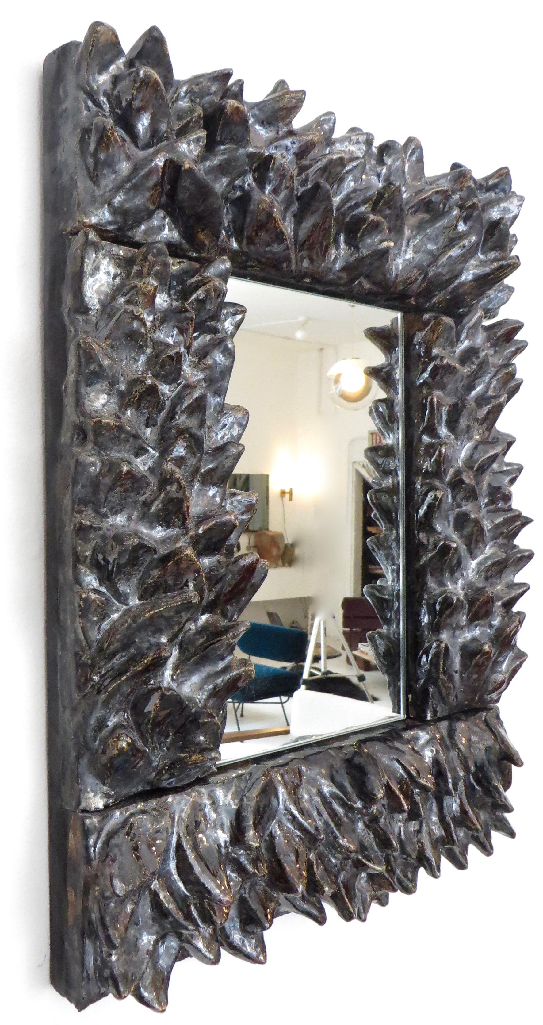 Bela Silva Sculptural Black Floral Motif Contemporary Ceramic Wall ...