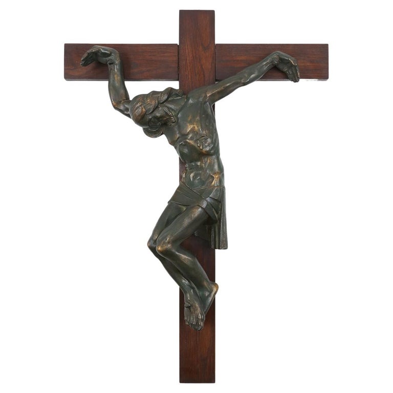 Belgian Bronze Crucifix Made Around 1960 For Sale at 1stDibs