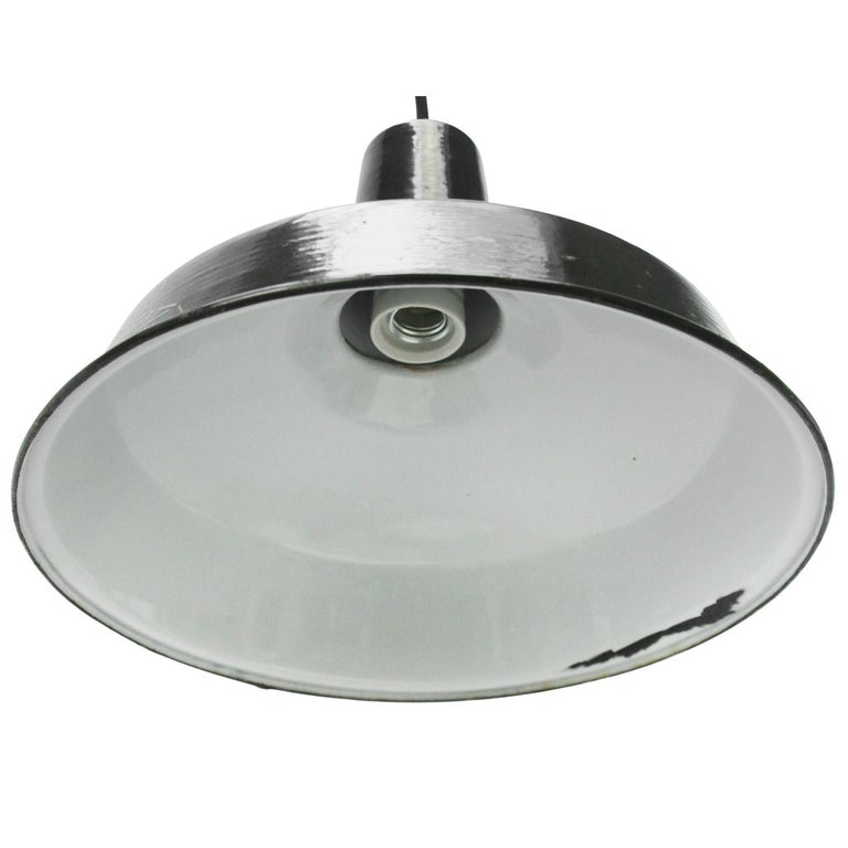 Belgian Brown Enamel Vintage Industrial Pendant Lights by Reluma For ...