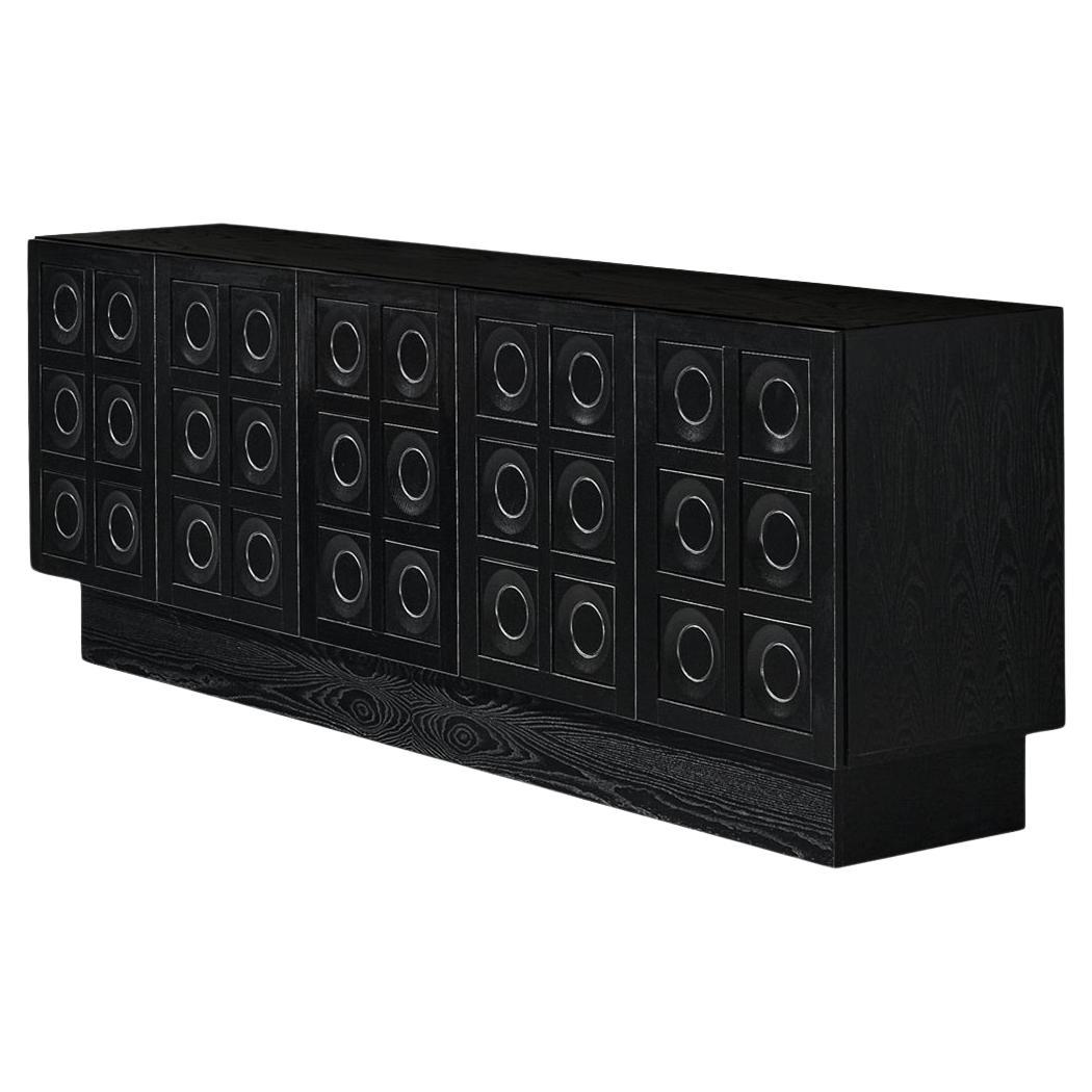 Italian Art Deco Sideboard with Grissinato Base and Graphical Front For ...
