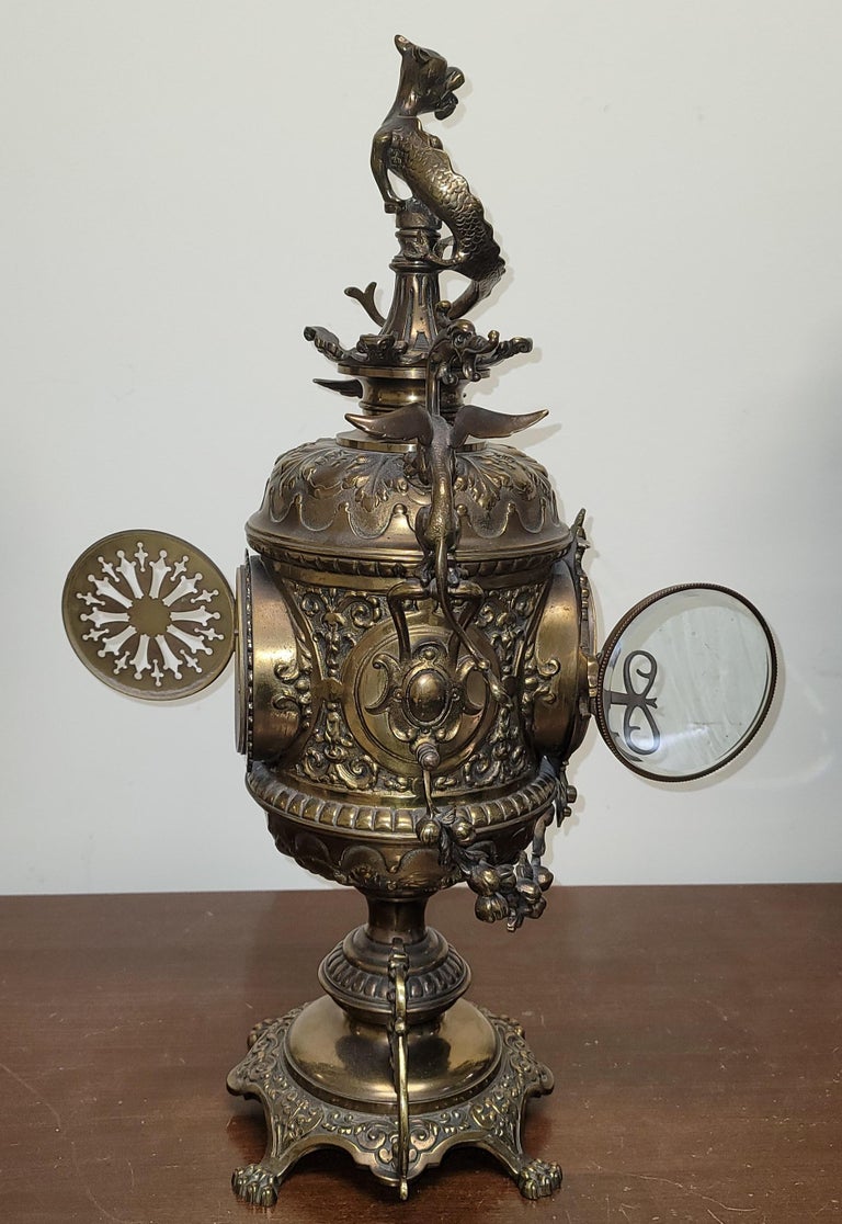 Belgian Empire Gilt Metal Three-Piece Garniture Clock Candelabras Set ...