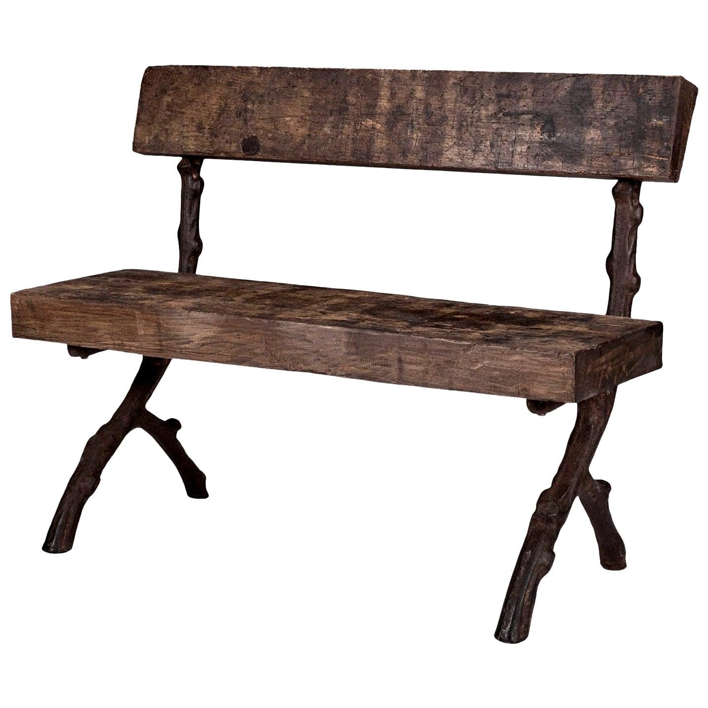 Faux Bois Garden Bench at 1stDibs
