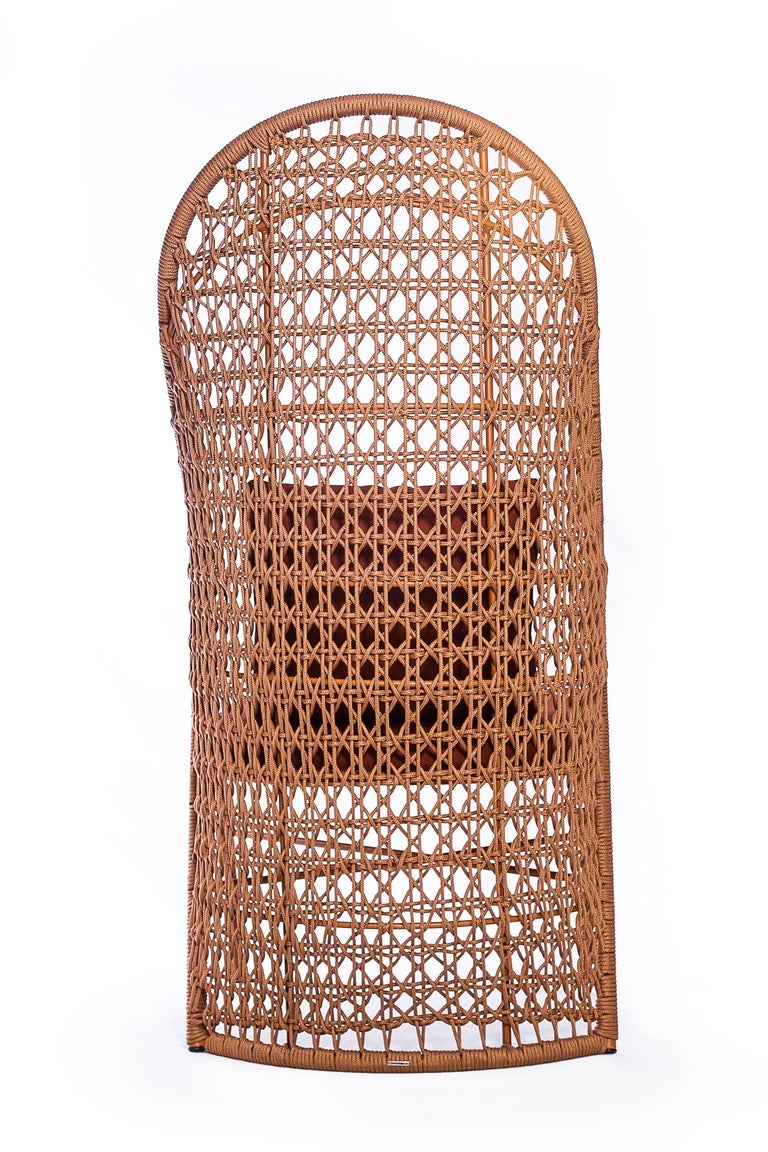 Belize Outdoor Chair in Aluminum and Naval Rope Handmade For Sale at ...