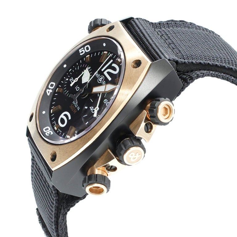 Bell and Ross Marine Black Matte PVD Steel Automatic Mens Watch BR02 ...