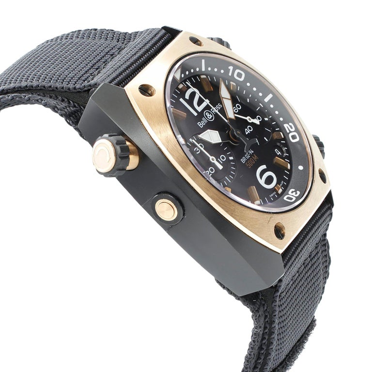 Bell and Ross Marine Black Matte PVD Steel Automatic Mens Watch BR02 ...