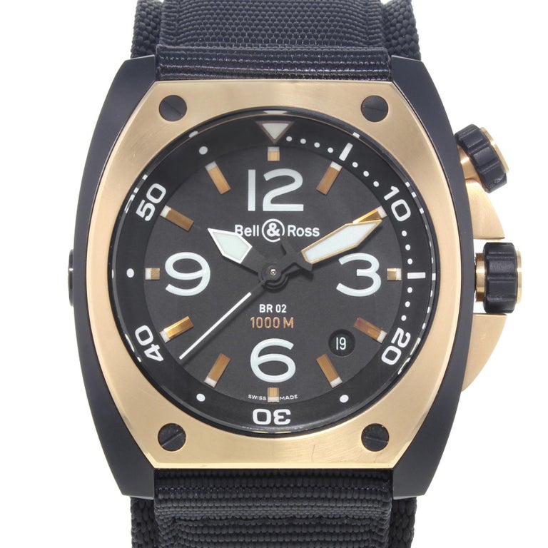 Bell and Ross Marine Steel PVD Gold Automatic Watch BR02‑PINKGOLD‑CA ...