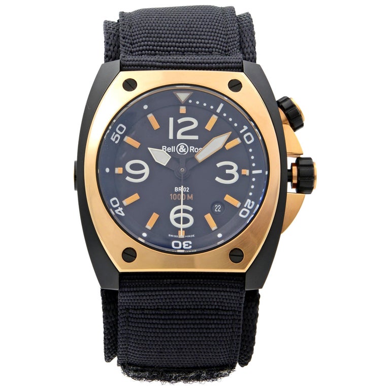 Bell and Ross Marine Steel PVD 18K Rose Gold Automatic Watch BR02 ...