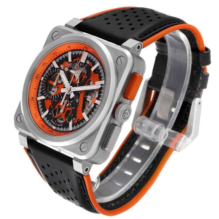 Bell and Ross Aero GT Orange Skeleton Steel Mens Watch BR0394 For Sale ...