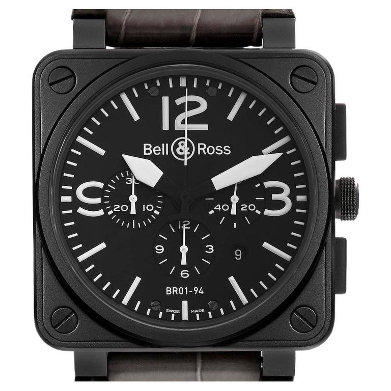 Bell and Ross Aviation Instrument Chronograph Steel Watch BR0194 Box ...