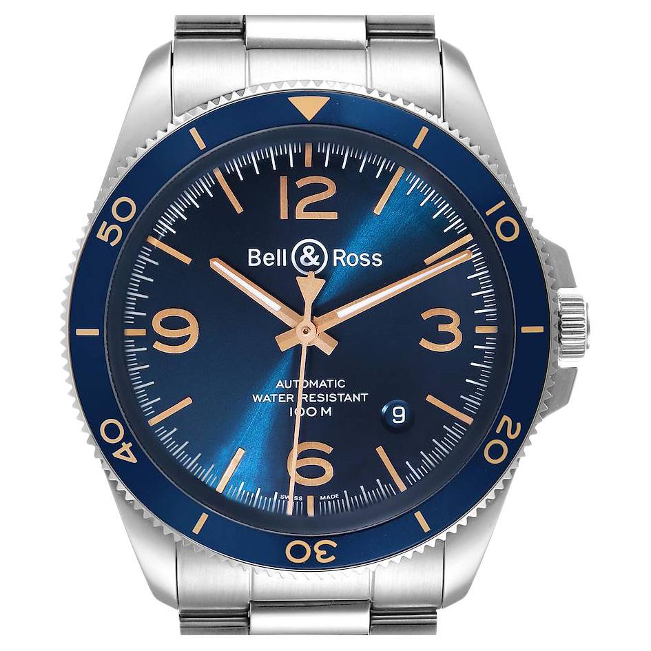 Bell and Ross Aviation Chronograph Steel PVD Red Dial Automatic Watch ...