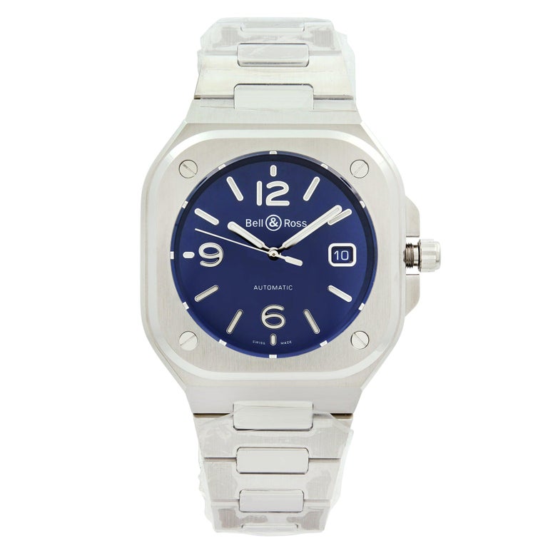 Bell and Ross Instruments Steel Blue Dial Automatic Men's Watch BR05A ...