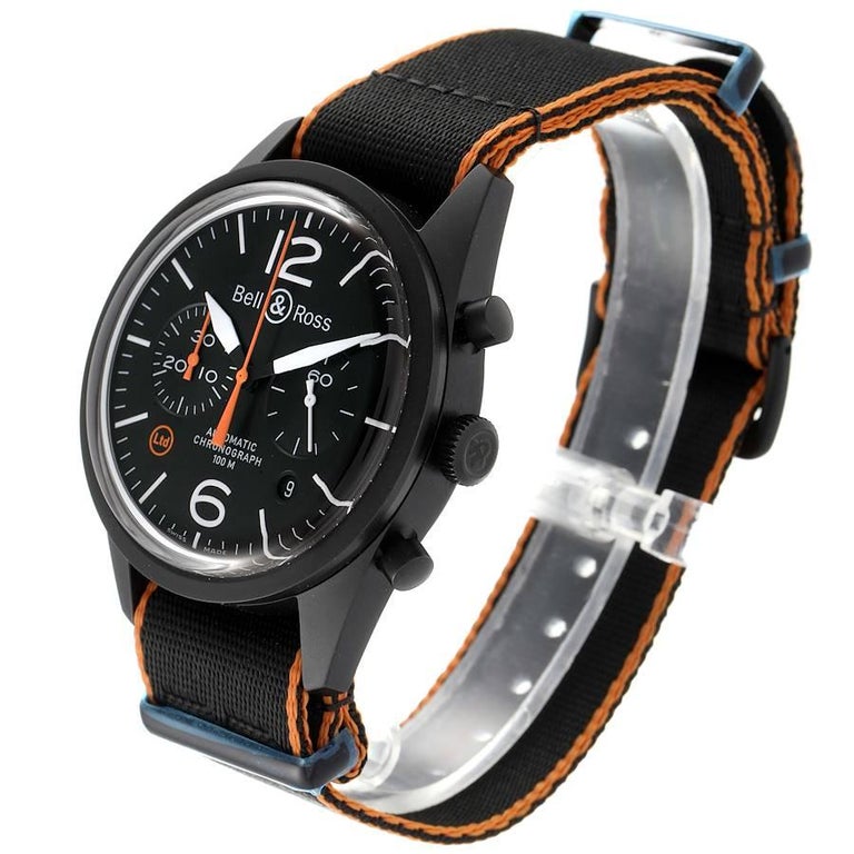 Bell and Ross Vintage Carbon Orange Limited Edition Mens Watch BRV126 ...