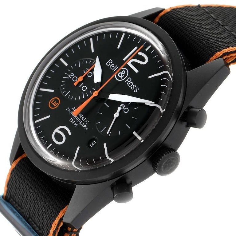 Bell and Ross Vintage Carbon Orange Limited Edition Mens Watch BRV126 ...