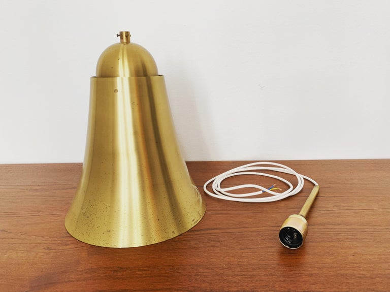 Bell shaped brass pendant lamp For Sale at 1stDibs