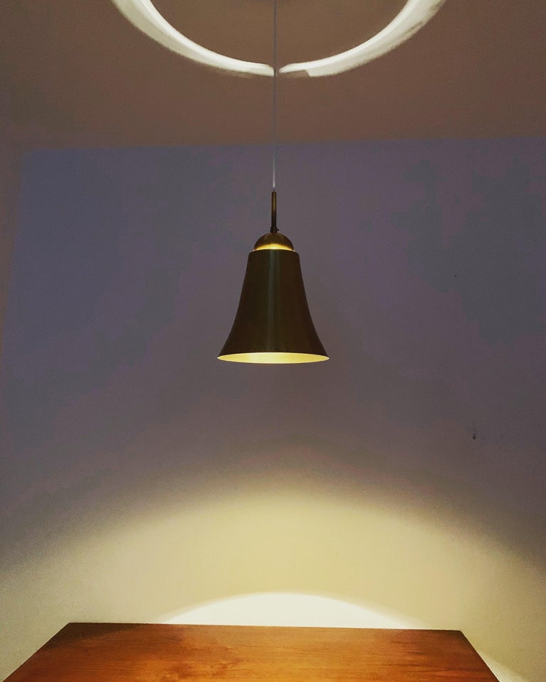 Bell shaped brass pendant lamp For Sale at 1stDibs