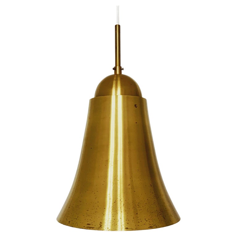 Bell shaped brass pendant lamp For Sale at 1stDibs