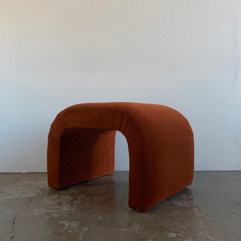 Bella Burnt Orange Waterfall Stool, One in SF For Sale at 1stDibs