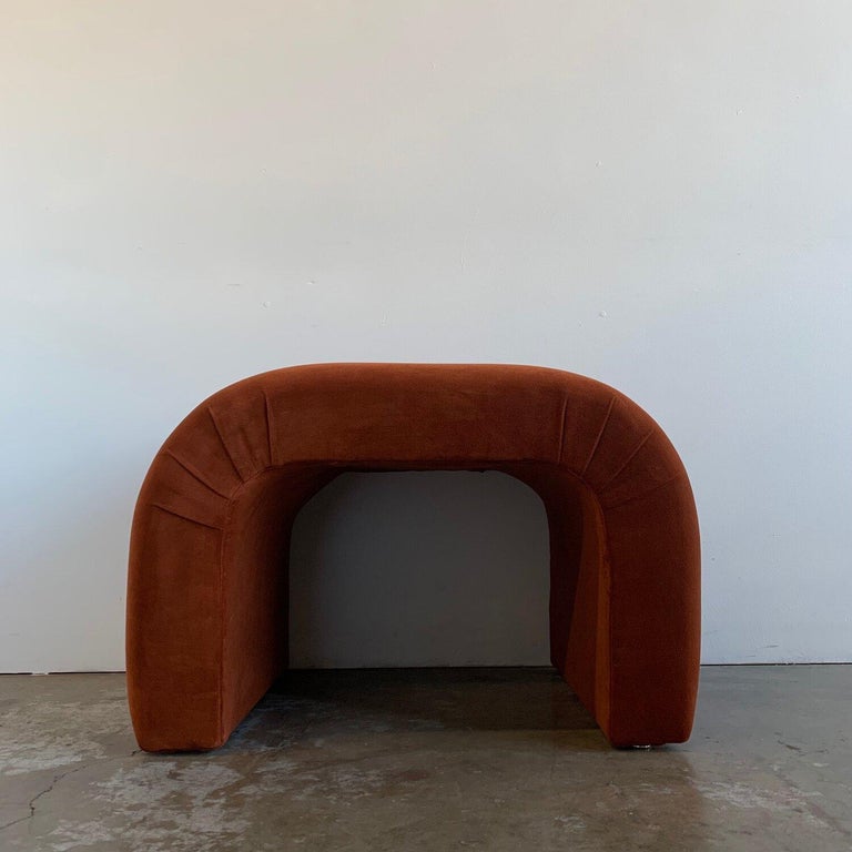 Bella Burnt Orange Waterfall Stool, One in SF For Sale at 1stDibs