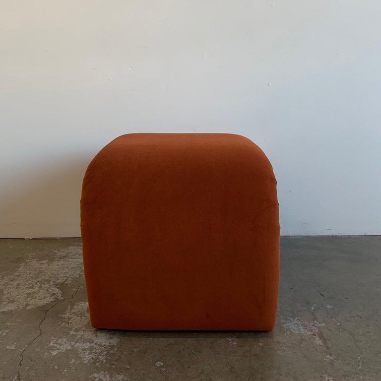 Bella Burnt Orange Waterfall Stool, One in SF For Sale at 1stDibs