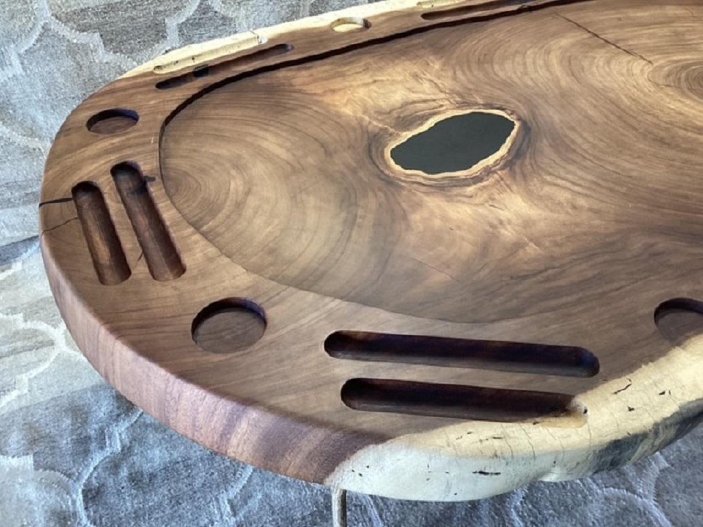 Bella Fine Goods - Monkey Pod Poker Table with Elk Antler Base For Sale ...