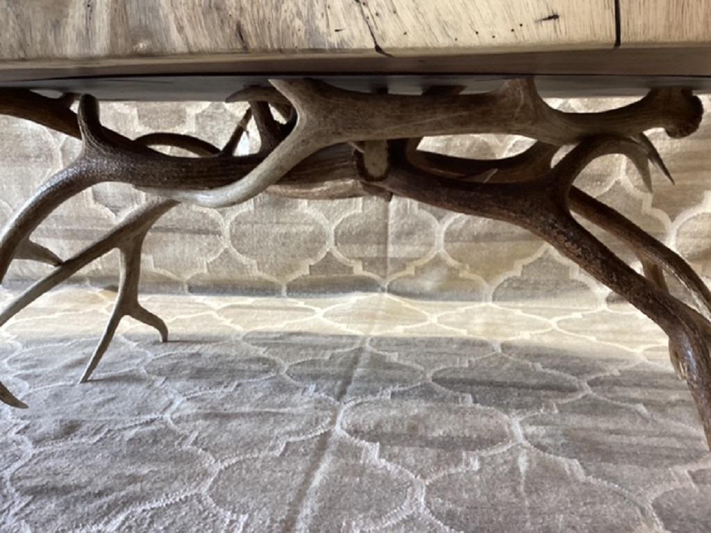 Bella Fine Goods - Monkey Pod Poker Table with Elk Antler Base For Sale ...