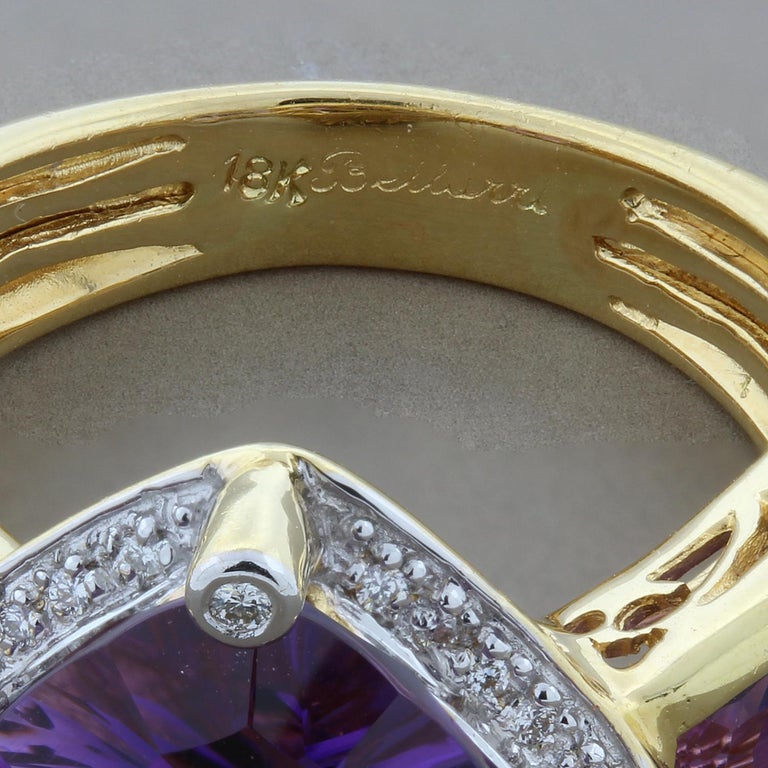 Bellarri Amethyst Diamond Gold Ring at 1stDibs