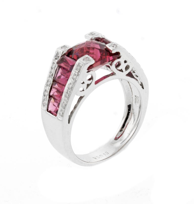 Bellarri Biusa Pink Tourmaline and Diamond Ring at 1stDibs