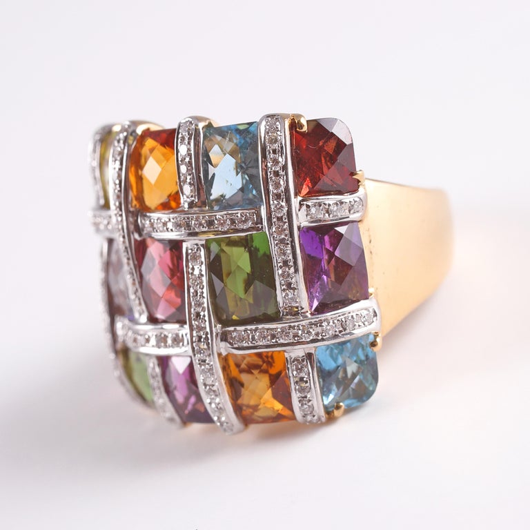Bellarri Diamond Gemstone Ring at 1stDibs
