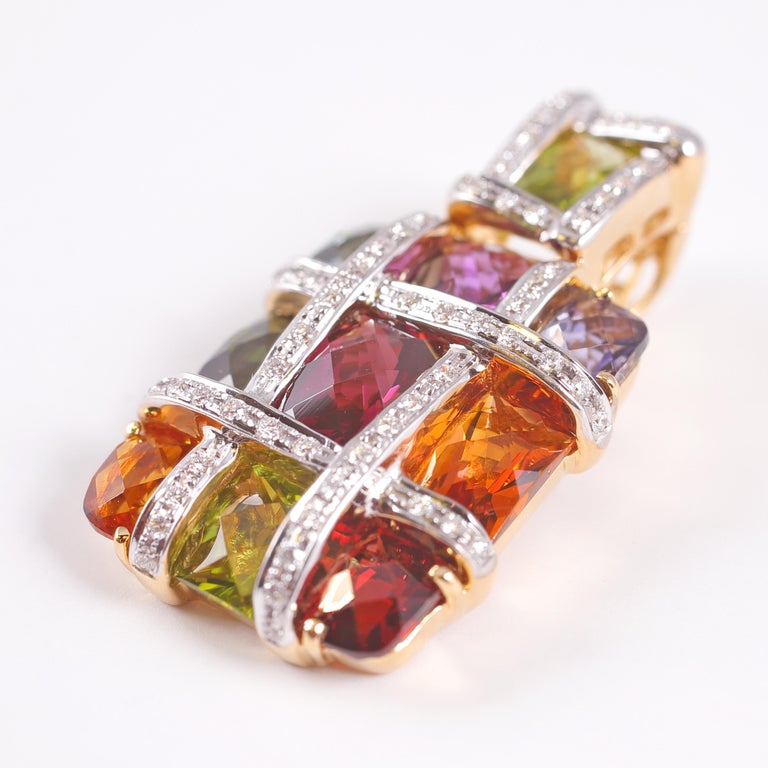 Bellarri Diamond and Multiple Gemstone Pendant at 1stDibs