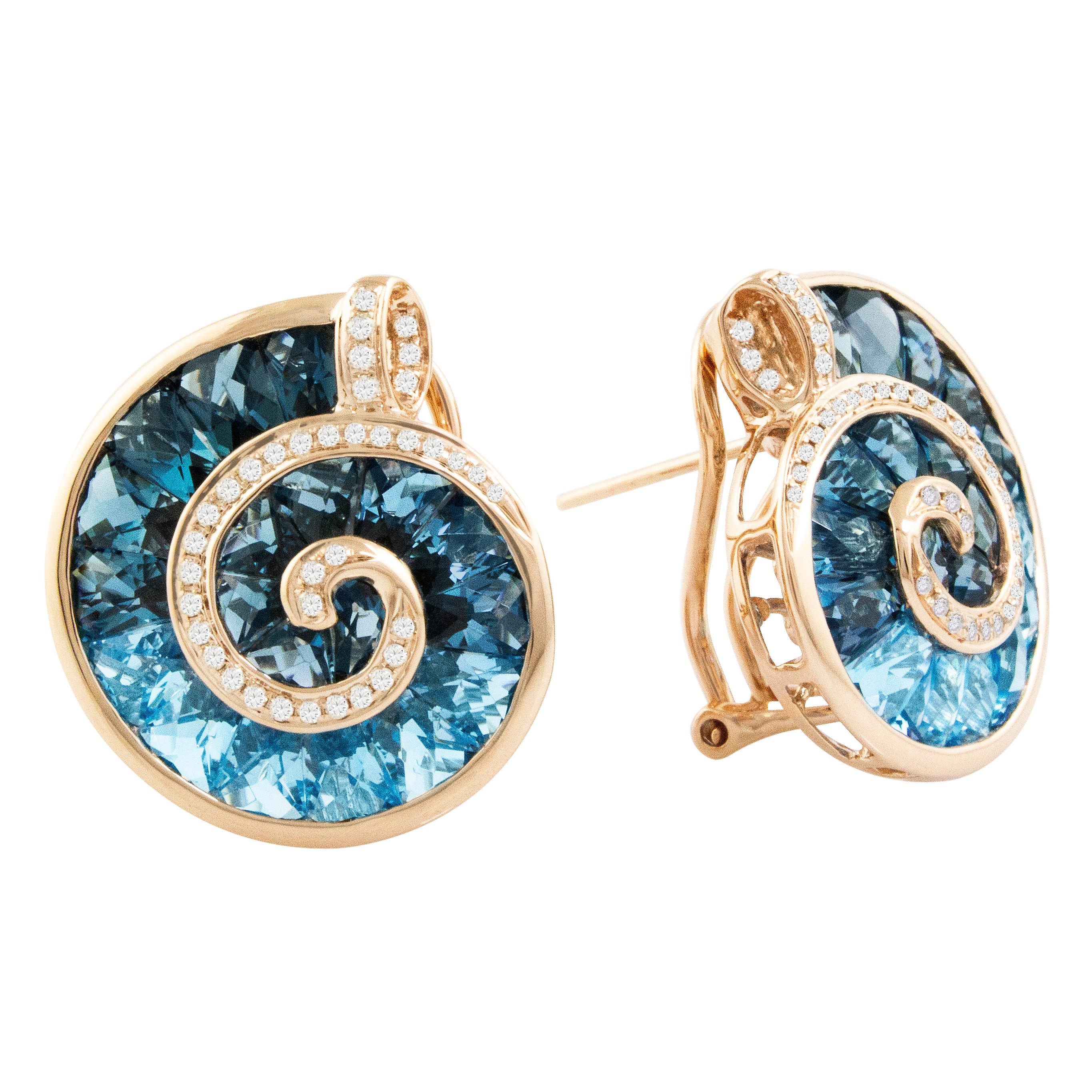 Bellarri the Cove Multi Gemstone Diamond Gold Earrings For Sale at ...