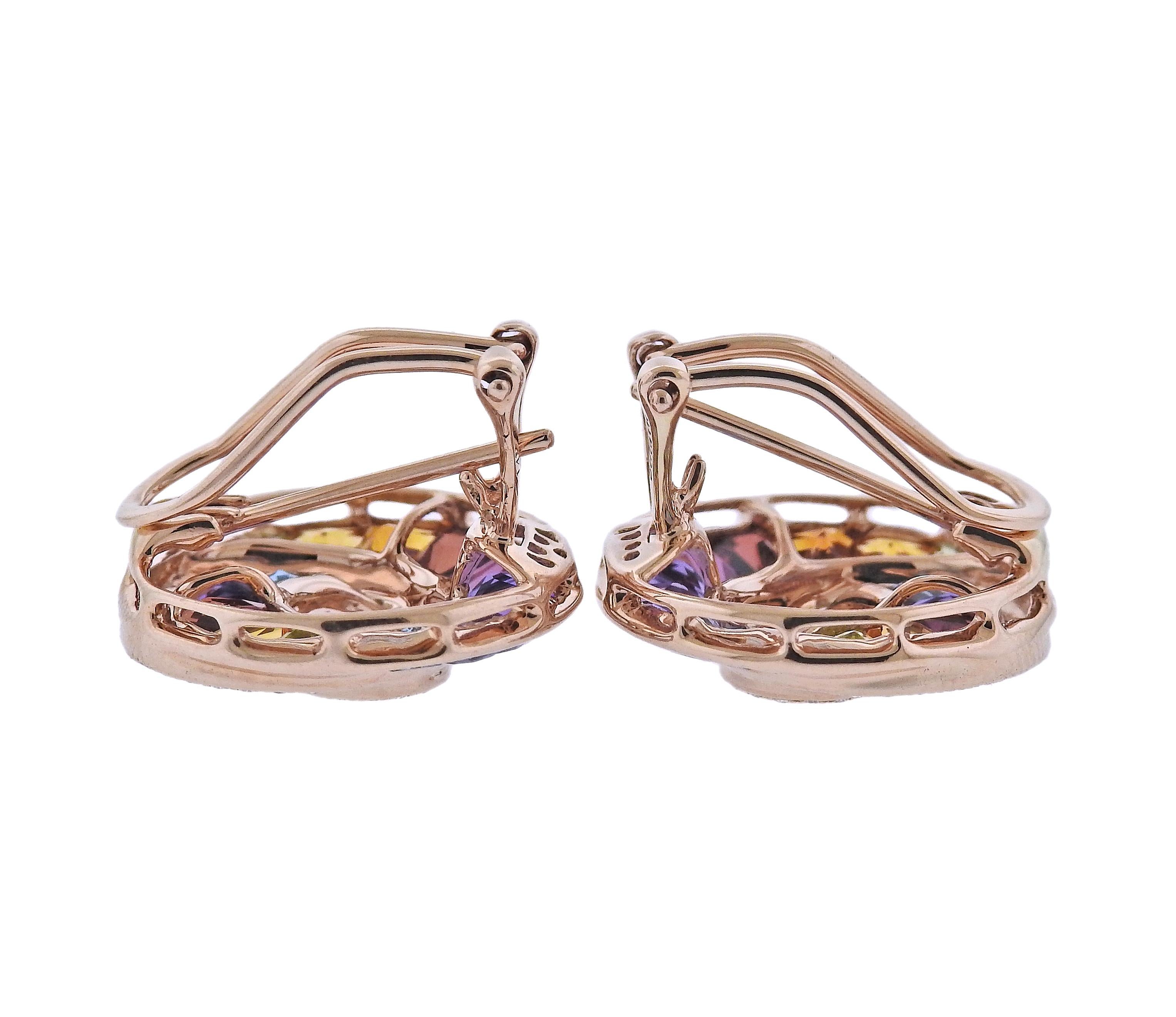 Bellarri the Cove Multi Gemstone Diamond Gold Earrings For Sale at ...