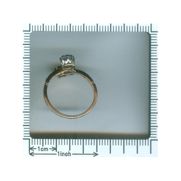 Belle Époque Antique Diamond and Natural Ruby Ring Romantic Motive Toi ...