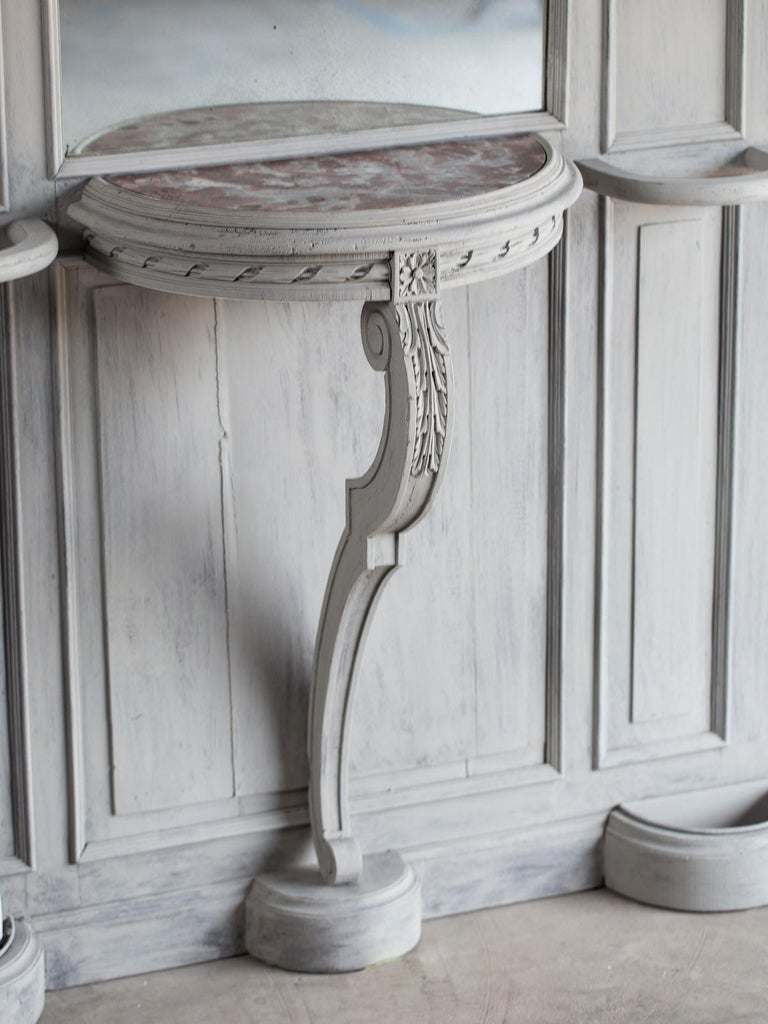 Belle Époque Antique French Painted Hall Stand Mirror, circa 1890 For ...