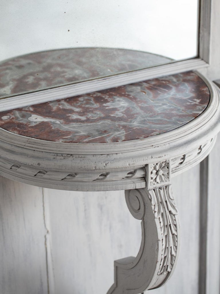 Belle Époque Antique French Painted Hall Stand Mirror, circa 1890 For ...