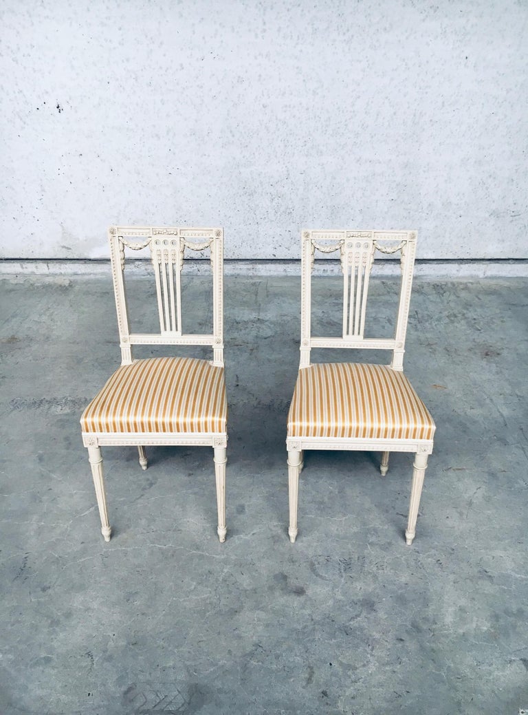 Belle Epoque Louis XVI Style Dining Chair Set, France 1940s For Sale at ...