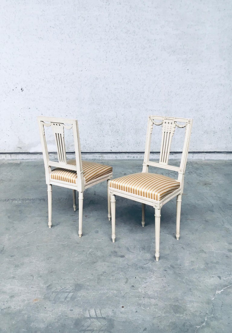 Belle Epoque Louis XVI Style Dining Chair Set, France 1940s For Sale at ...