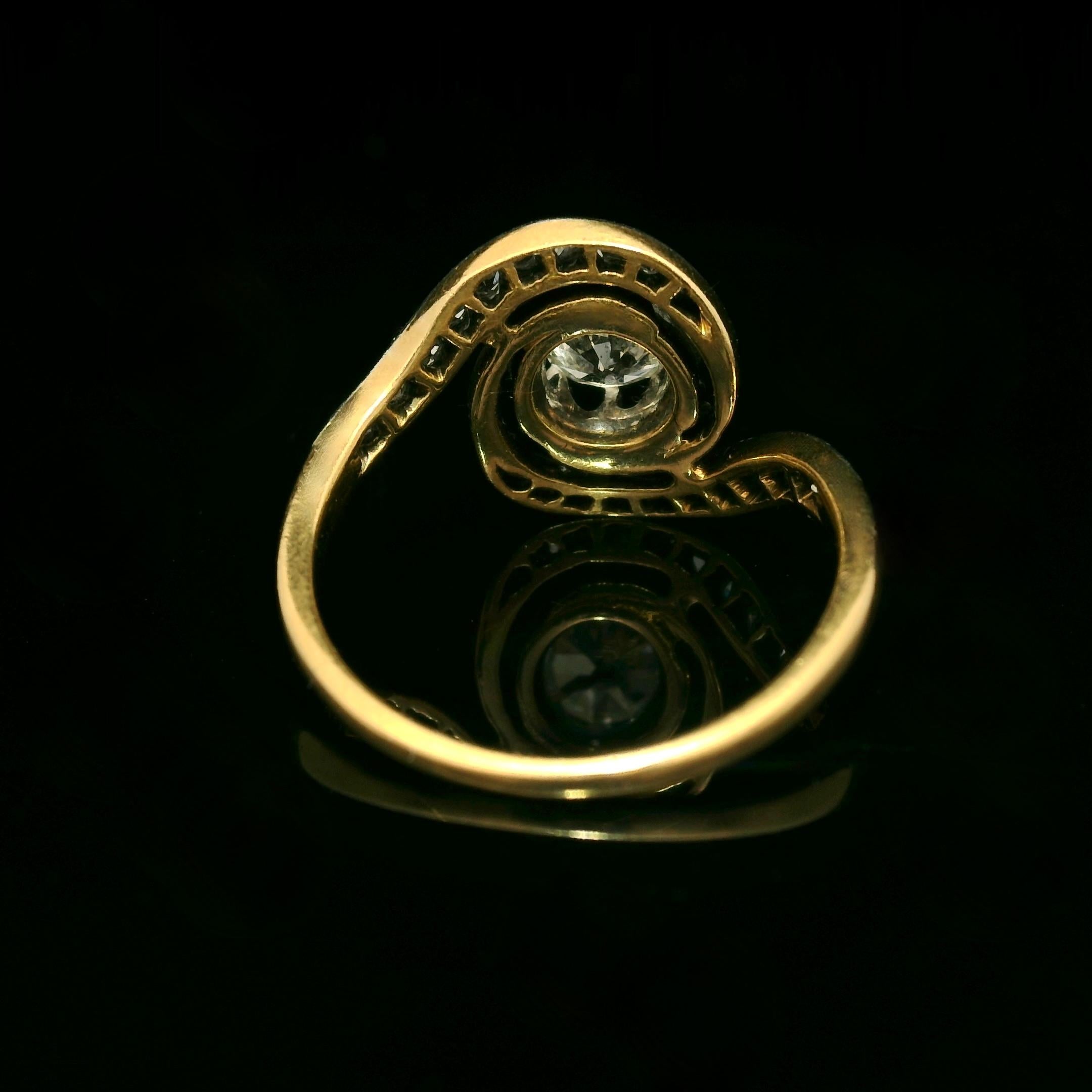 Belle époque tourbillon 0.60 Carats tourbillon ring For Sale at 1stDibs