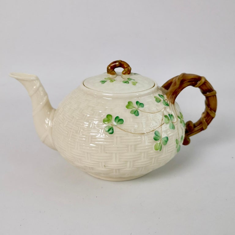 Belleek Cabaret Tea Set for Two, Shamrock Pattern, 1891-1946 For Sale ...