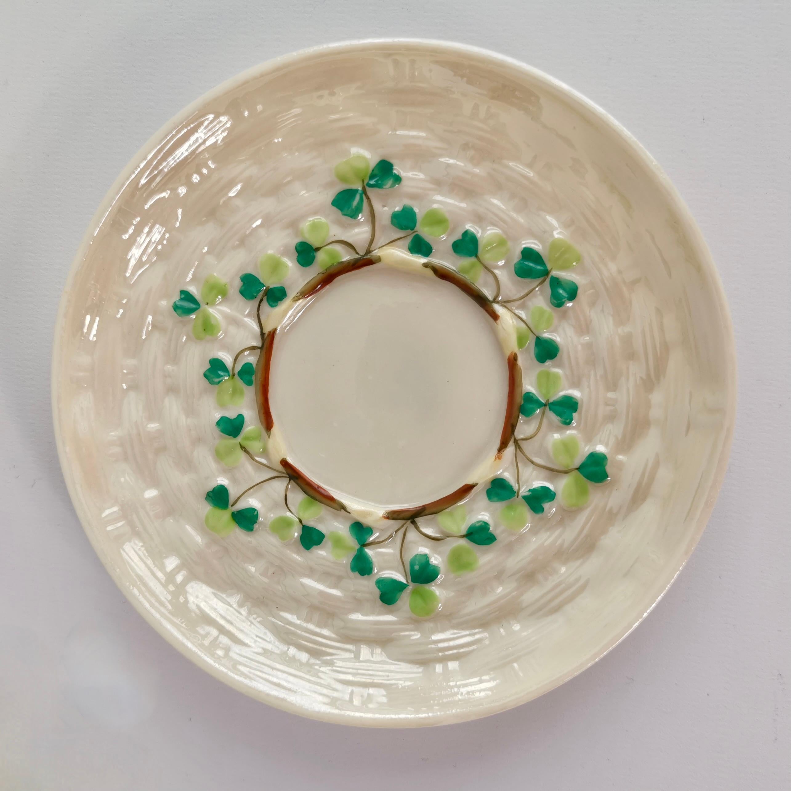 Belleek Coffee Cup Trio, Shamrock Pattern, 1891-1926 For Sale at ...