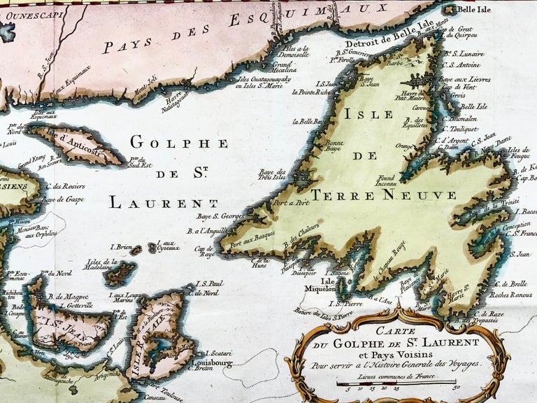 Bellin, Canada, Gulf of Saint Lawrence, Hand Coloured Engraving For ...