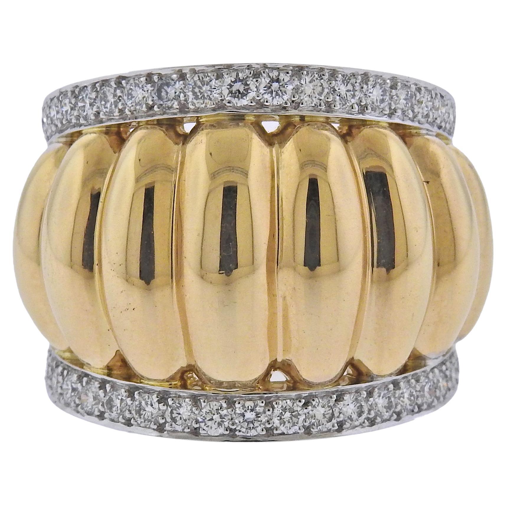 SUZANNE BELPERRON A Diamond and Platinum 'Twin' Ring at 1stDibs