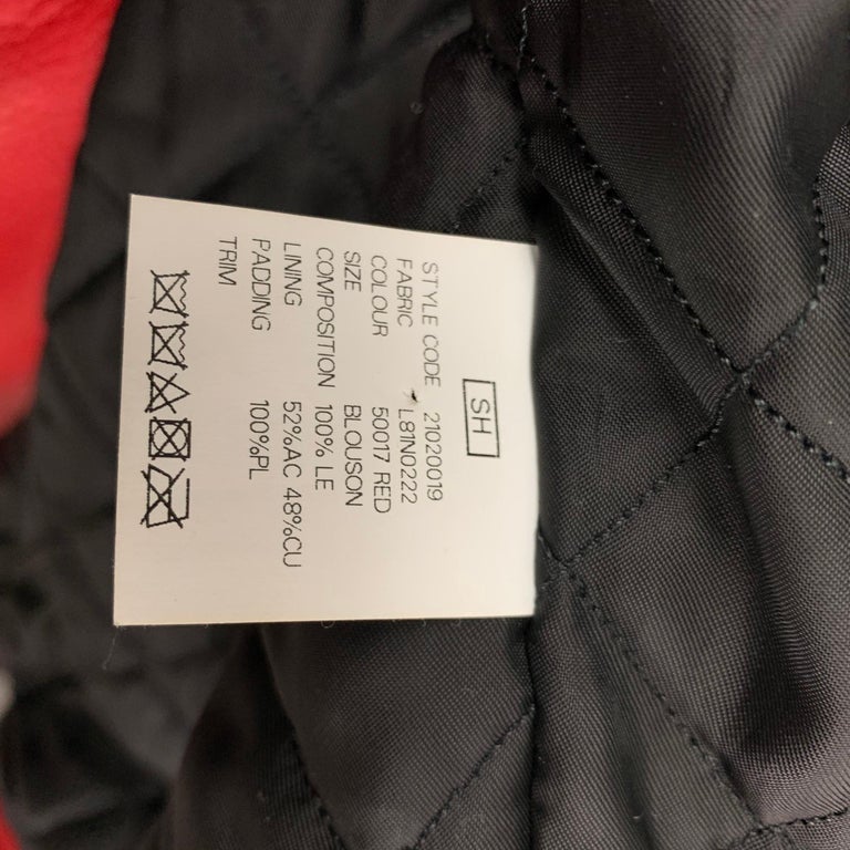 BELSTAFF Size S Red Leather Racing Perfecto Blouson Motorcycle Jacket ...