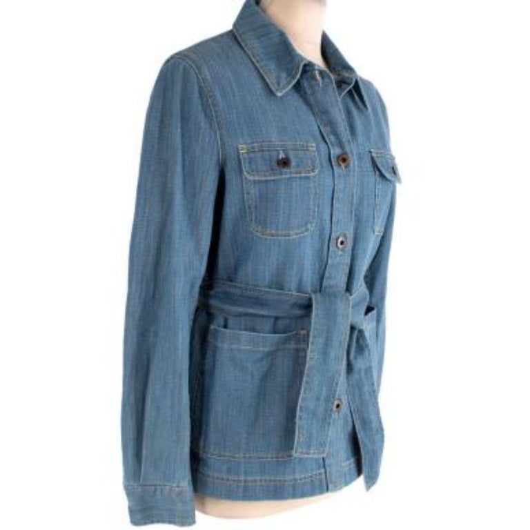 Belted Denim Jacket For Sale at 1stDibs