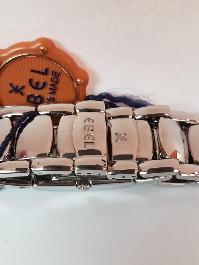 Beluga Manchette Diamond Bezel Steel Bracelet with White Mother of ...