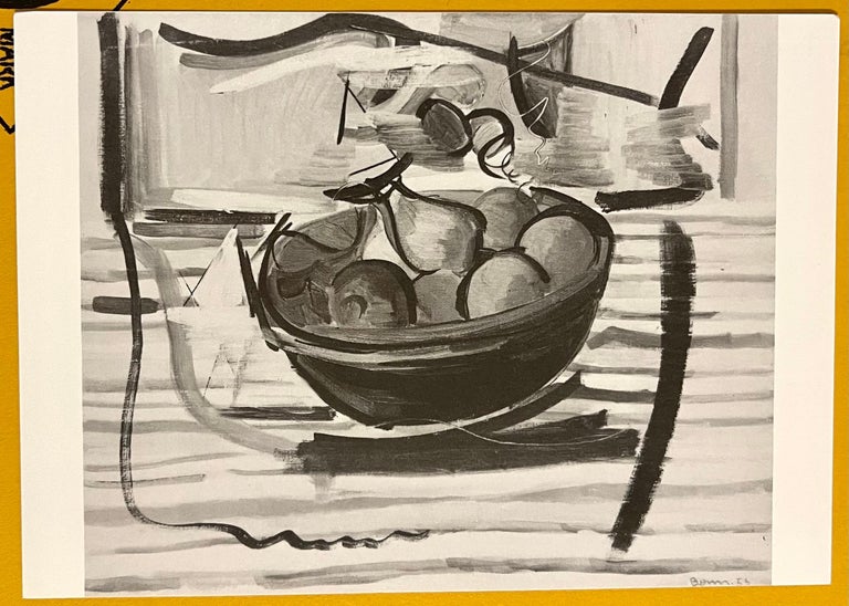 Ben Benn - Large Modernist Ben Benn Still Life with Fruit Bowl Oil ...