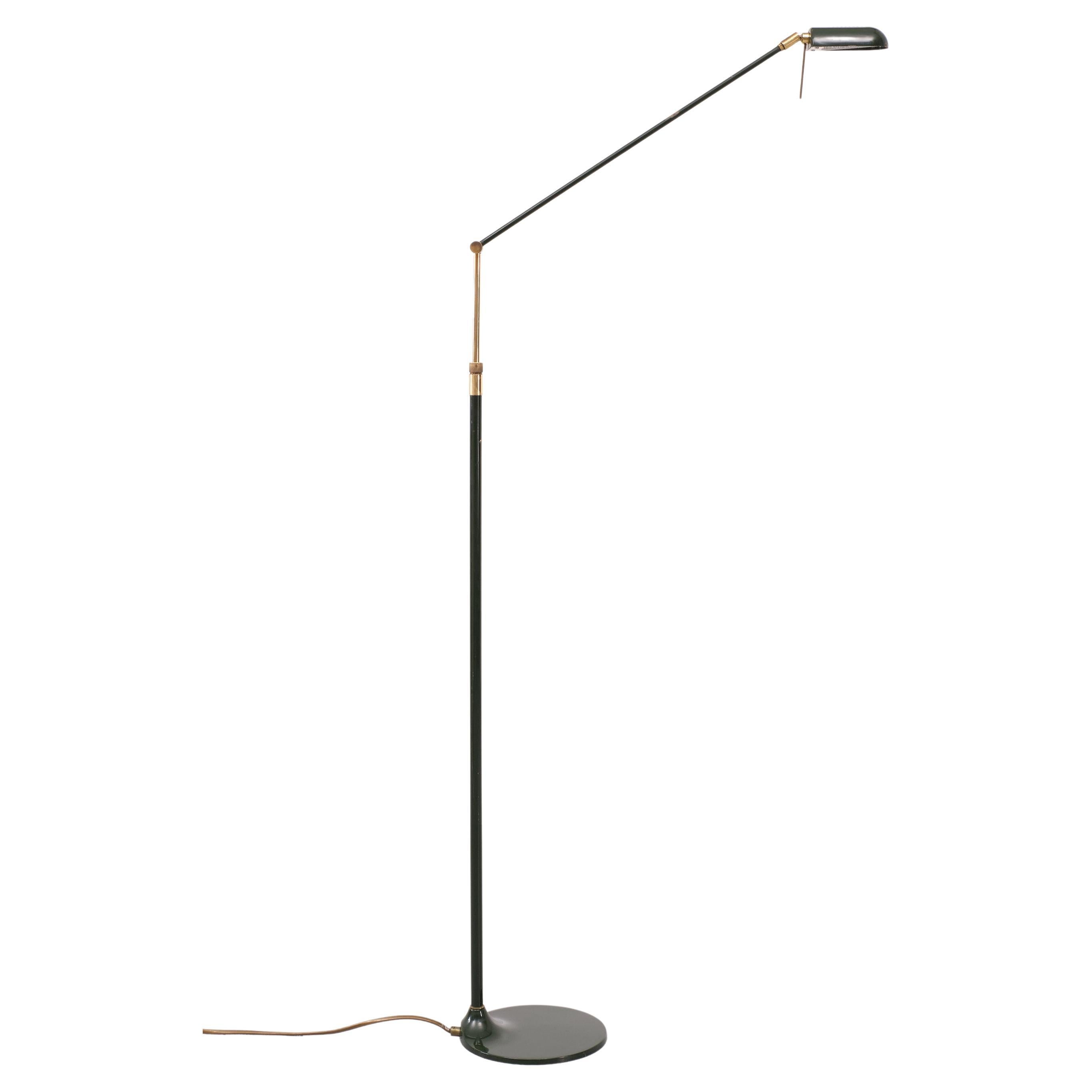 Ben Demmers Green and Brass Halogen Floor lamp 1980s For Sale at 1stDibs