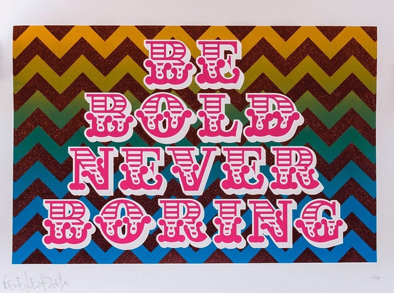 Ben Eine - Be Bold (Red Glitter) For Sale at 1stDibs