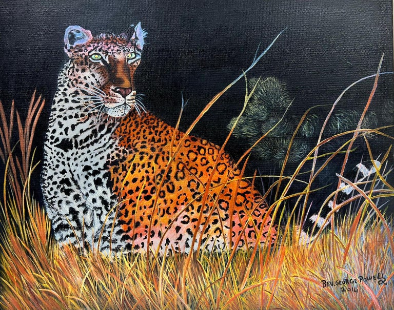 Ben Powell - Contemporary British Acrylic Painting Cheetah in Landscape ...