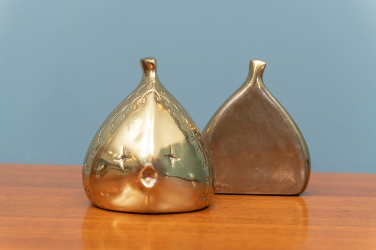 Ben Seibel Brass Bookends For Sale at 1stDibs